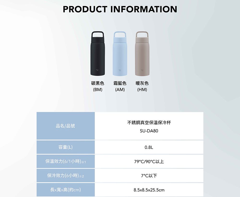 ZOJIRUSHI 象印 不銹鋼真空吊環保溫保冷杯-800ml(SU-DA80) - PChome 24h購物