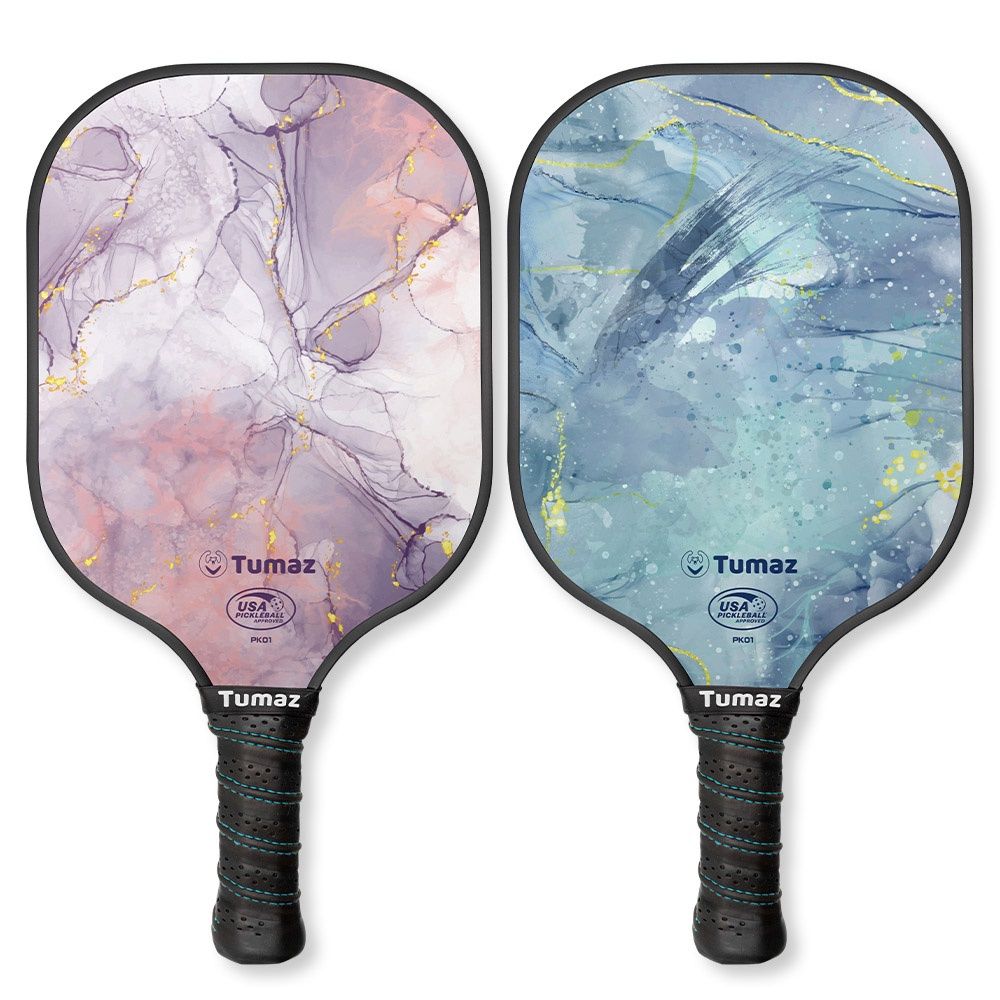 TUMAZ 月熊健身 USAPA認證 專業匹克球拍套組 - 潑墨印象 (球拍*2+戶外匹克球*2+室內匹克球*2+握帶*2 附收納包) - PChome 24h購物
