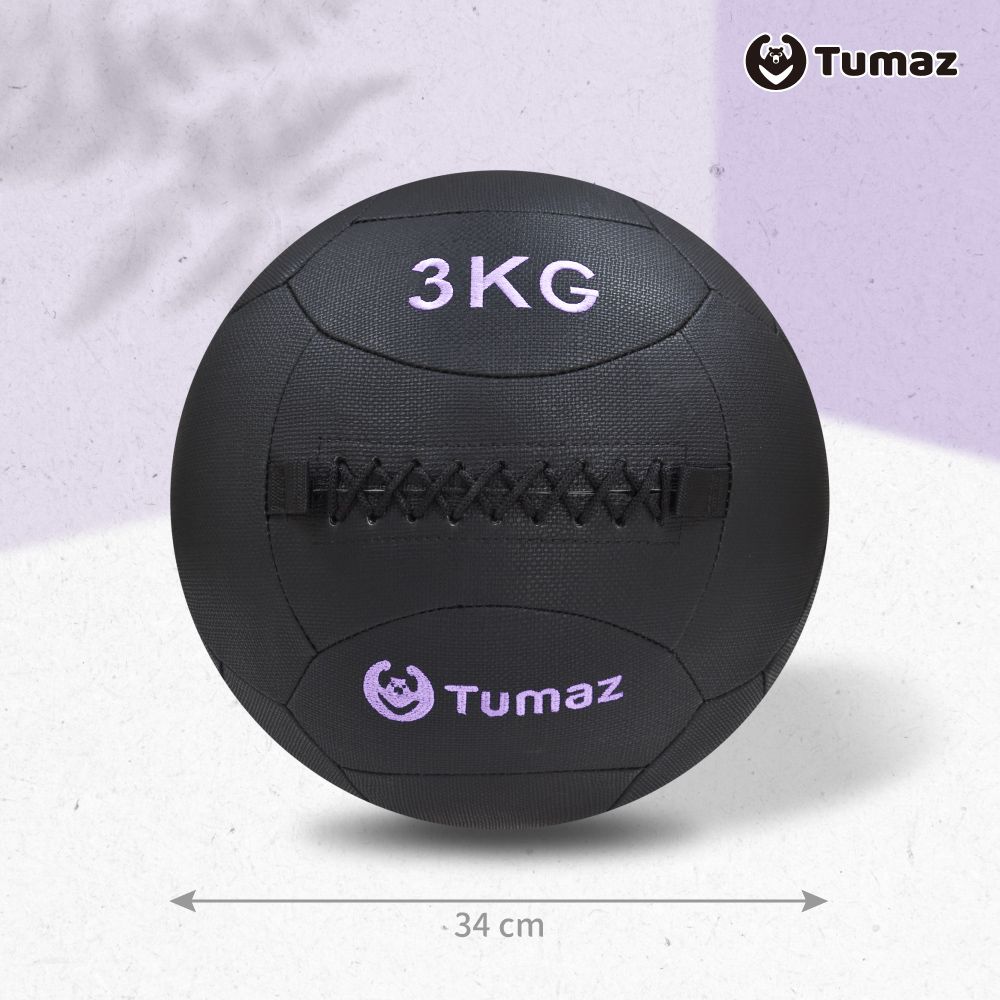 TUMAZ 月熊健身 專業級PVC軟式藥球 3kg 黛紫色 免運/ 2-8KG可選/ 耐用防滑/ 極佳手感 - PChome 24h購物