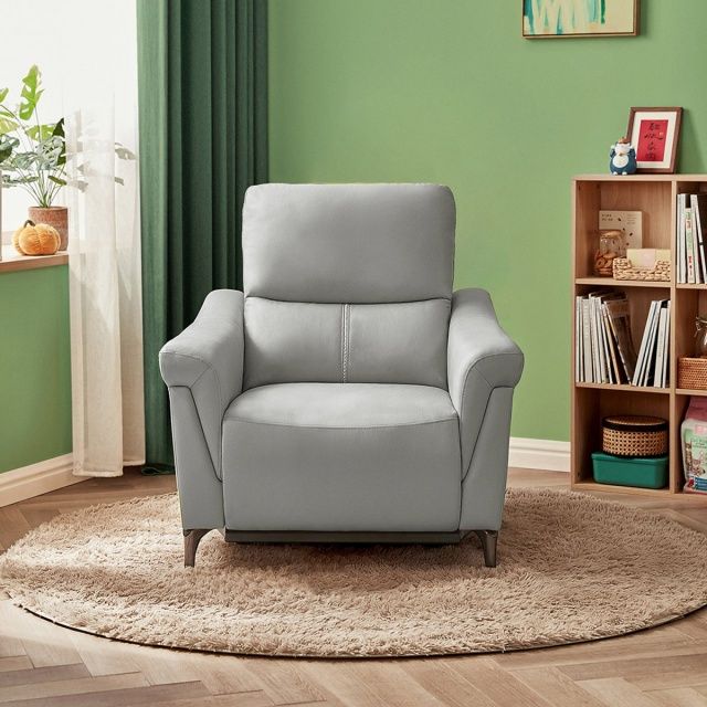 hoi! 好好生活 林氏木業科技布附USB插座單人電動沙發 LS332-月球灰 - PChome 24h購物