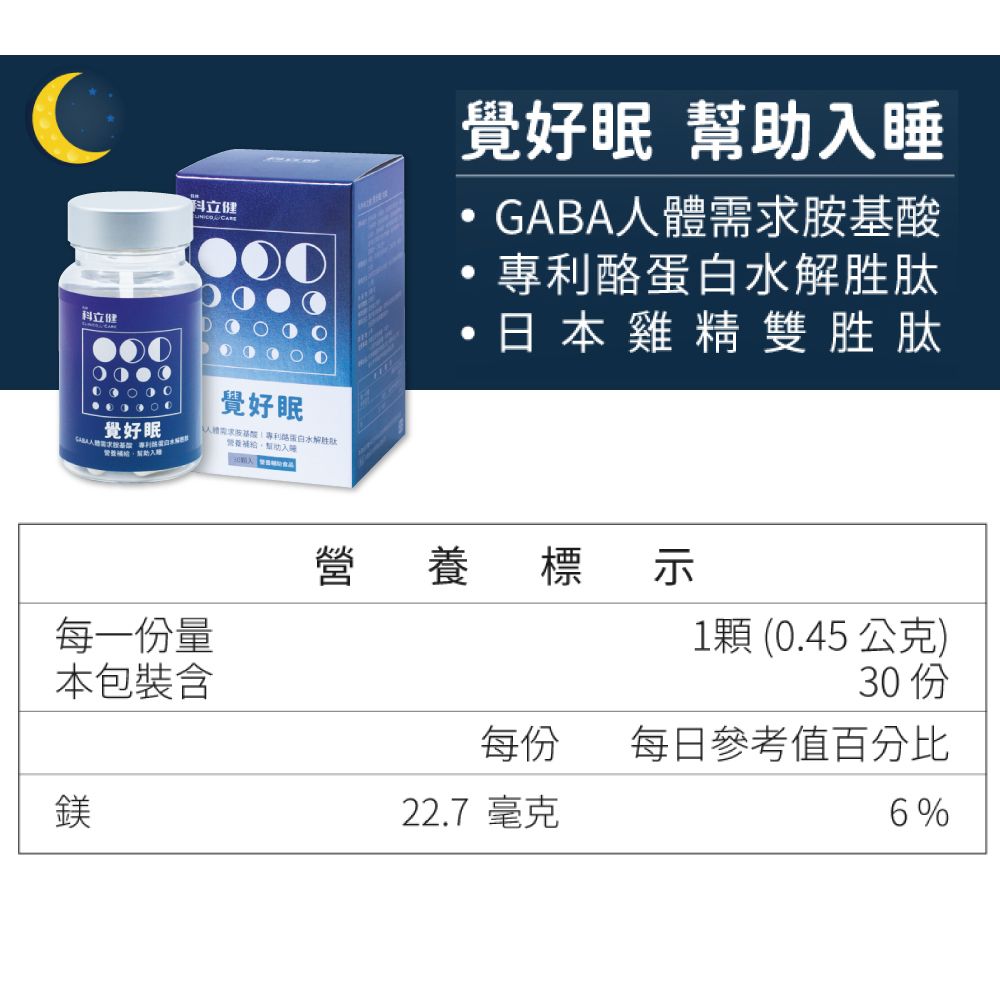 【科立健】覺好眠膠囊(30顆/盒 GABA) - PChome 24h購物