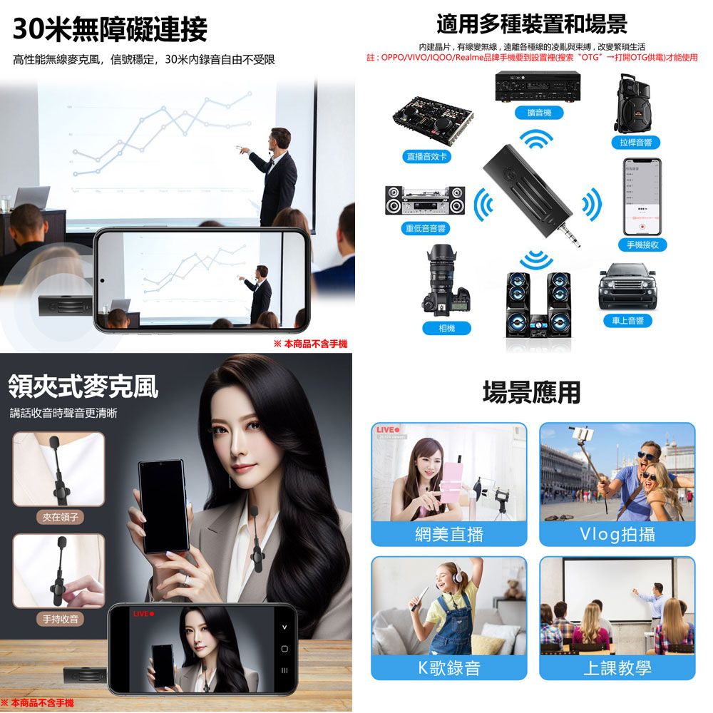 IS 愛思 WRM-K35 PLUS 一拖一單麥 無線領夾收音可調式延長麥克風 直播網美大推 3.5mm孔 即插即用 適用手機/相機/音箱 直播採訪 - PChome 24h購物