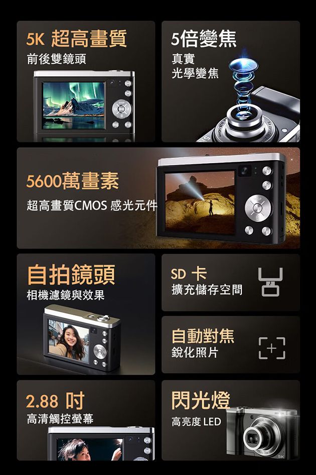 台灣品牌 ASKA DC305 5K數位相機 - PChome 24h購物