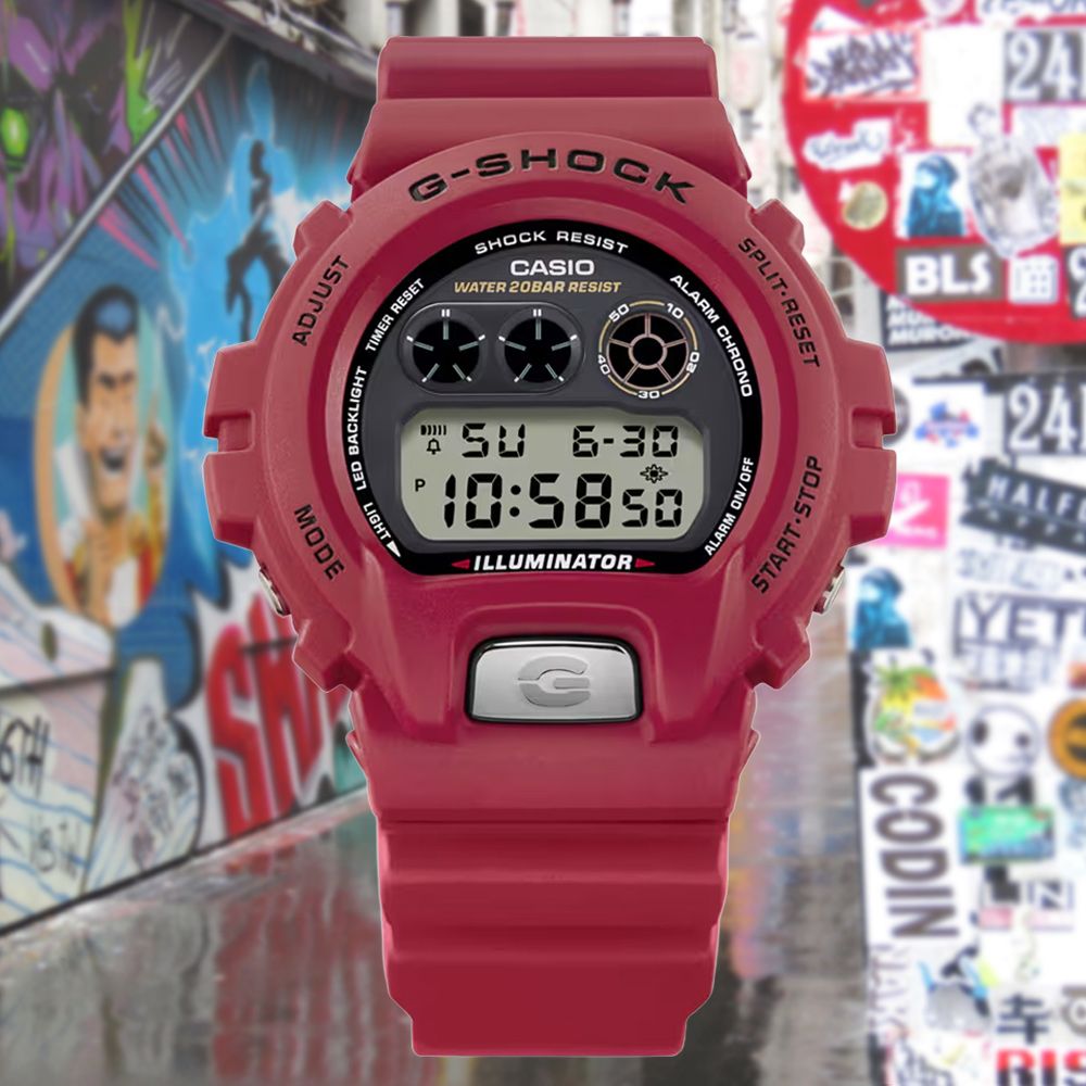 CASIO 卡西歐 G-SHOCK 經典6900系列30周年 數位電子錶-紅色 DW-6900TR-4 - PChome 24h購物