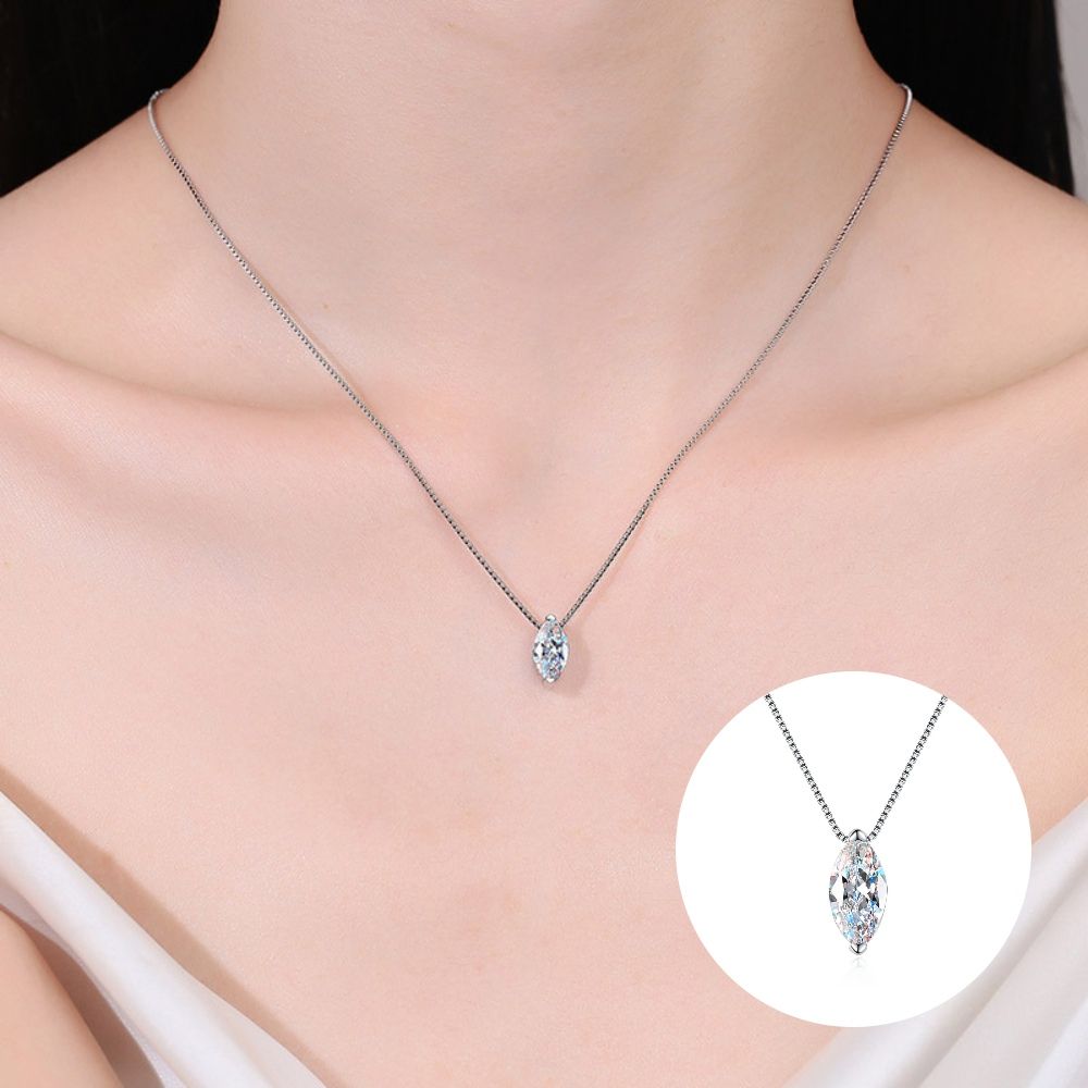A&R s925純銀鋯石款鎖骨項鍊之人魚的眼淚(抗過敏 可調節 時尚 質感 情人節 生日禮物) - PChome 24h購物