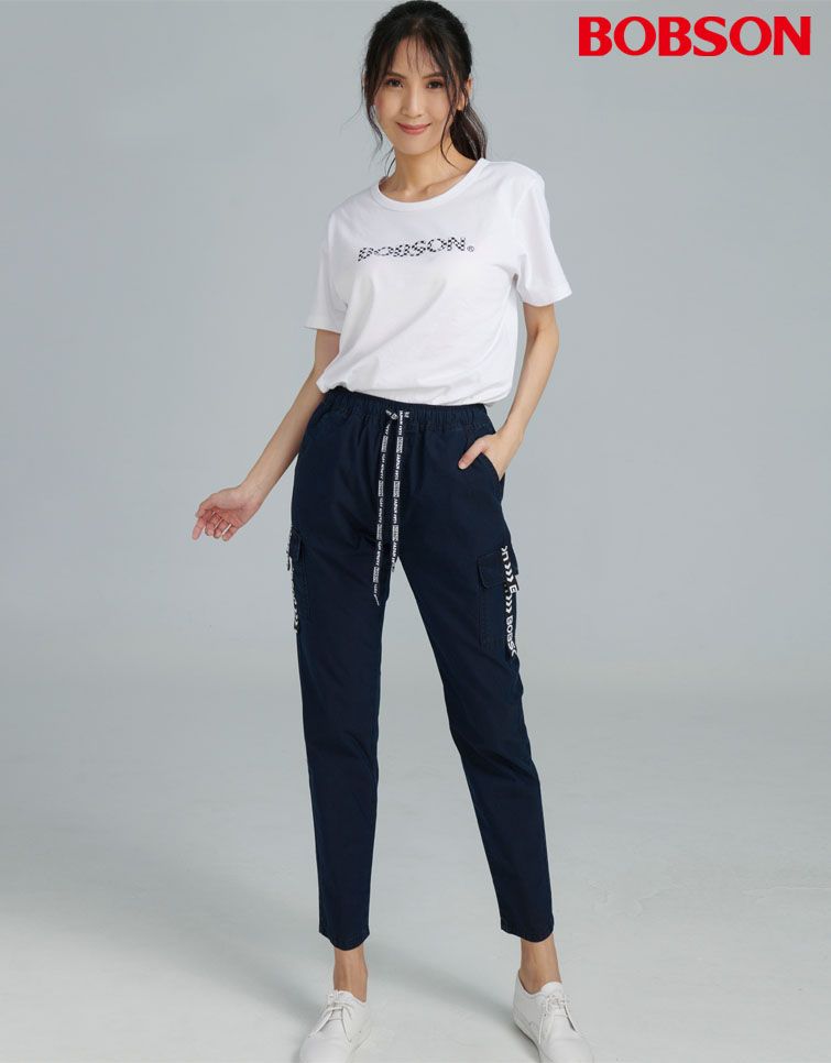 BOBSON 女款鬆緊帶工作褲 (8235-53) - PChome 24h購物