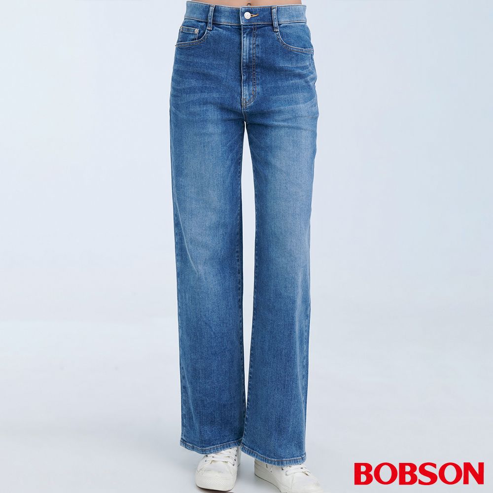 BOBSON 女款AI體控寬直筒褲 (8259-58) - PChome 24h購物