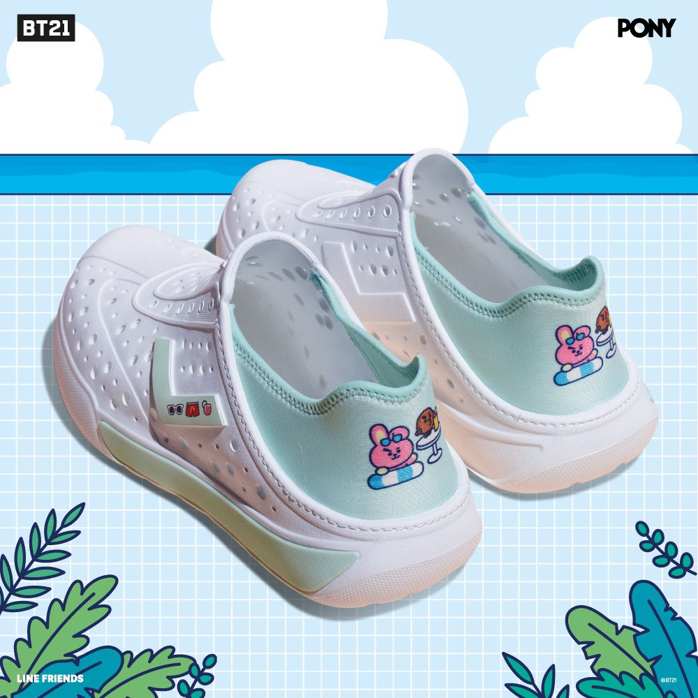 【PONY】BT21特別款 女 防水 拖鞋 洞洞鞋 雨鞋 水鞋 -可愛綠 COOKY X SHOOKY - PChome 24h購物