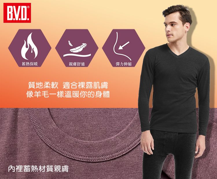 BVD 棉絨保暖V領長袖衫-4件組(恆溫 蓄暖 柔軟) - PChome 24h購物