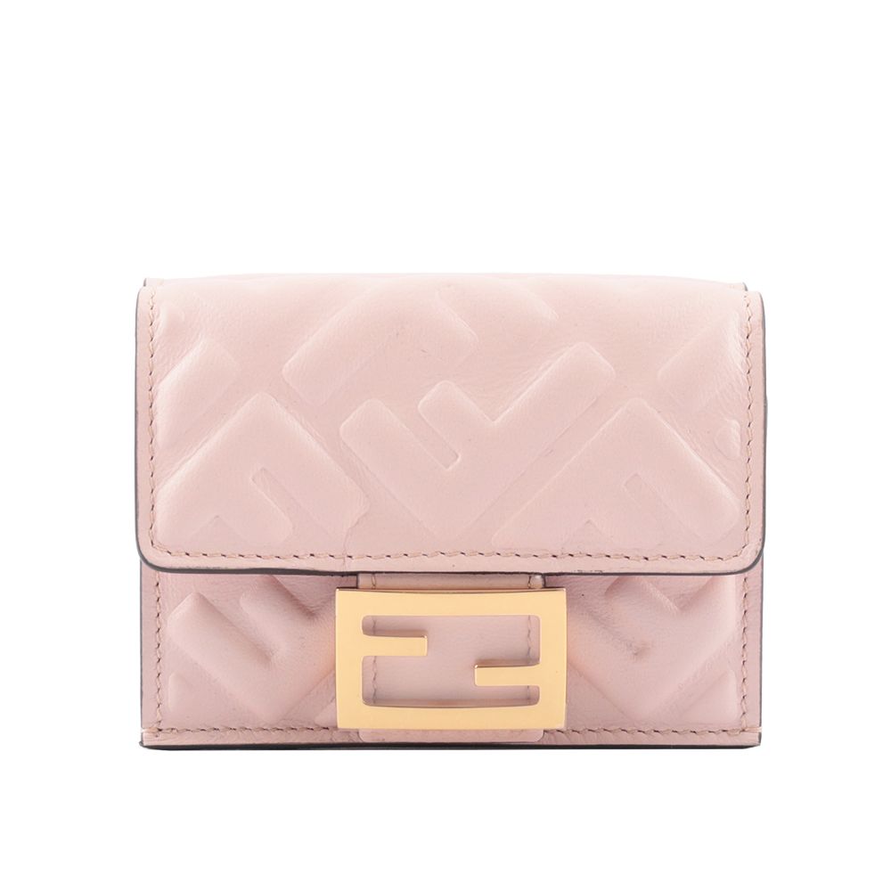FENDI 芬迪 Baguette FF Logo三折短夾(粉紅色)(Micro) 8M0395 AAJD F1D3P - PChome 24h購物