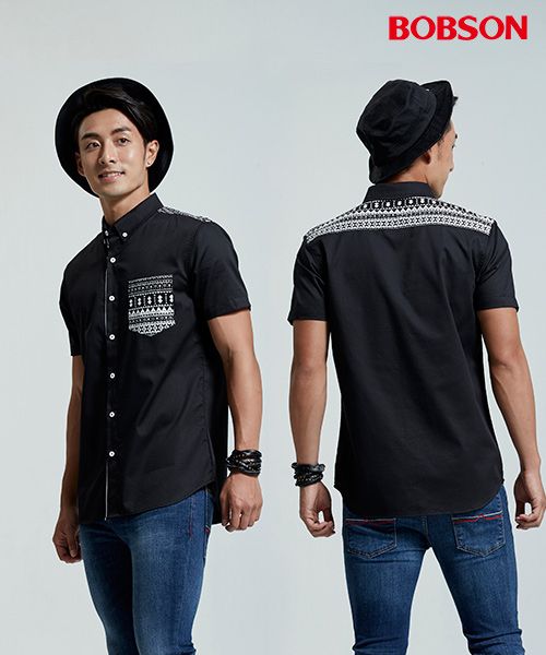 BOBSON 男款圖騰印花襯衫(26034-88) - PChome 24h購物