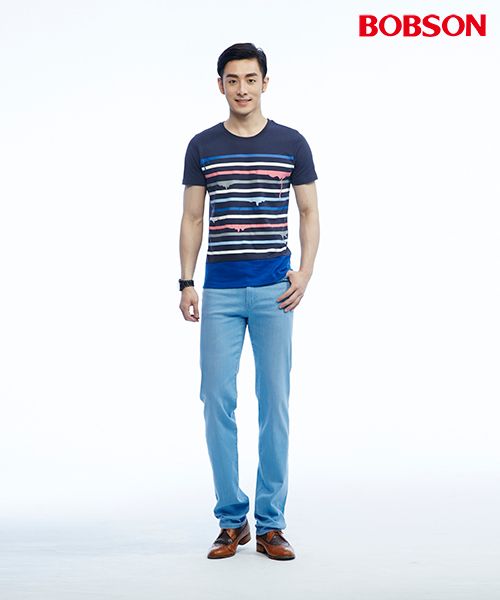BOBSON 男款高腰彈性直筒褲(1810-58) - PChome 24h購物