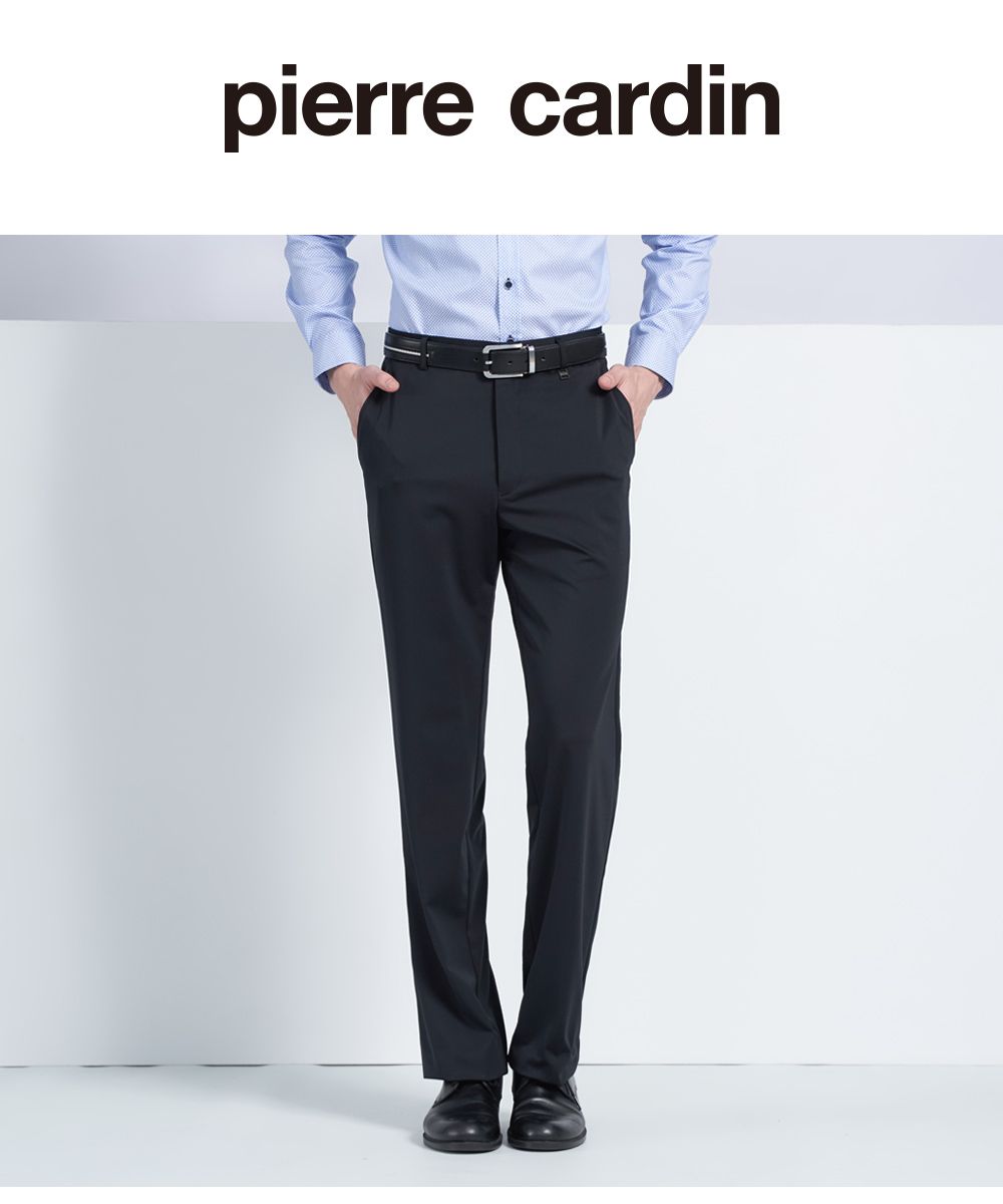 Pierre Cardin 皮爾卡登 男款 彈性平口休閒西裝褲-深灰色(5225813-95) - PChome 24h購物