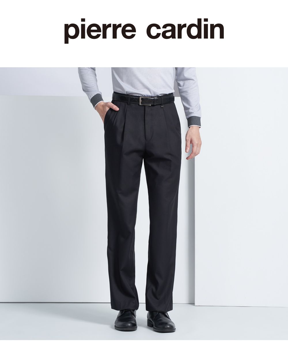 Pierre Cardin 皮爾卡登 男款 暗緹花打褶西裝褲-丈青色(5225841-39) - PChome 24h購物