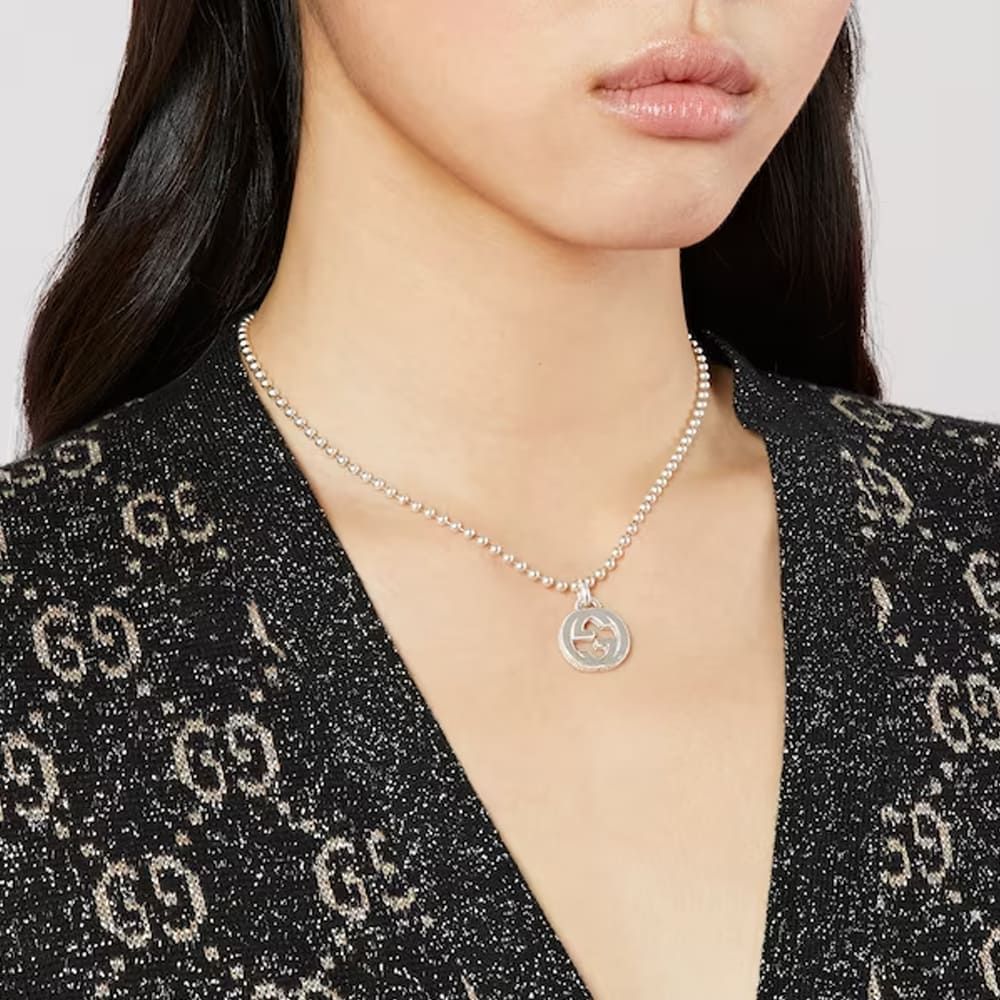 GUCCI 古馳 INTERLOCKING G銀項鍊 925銀 - PChome 24h購物