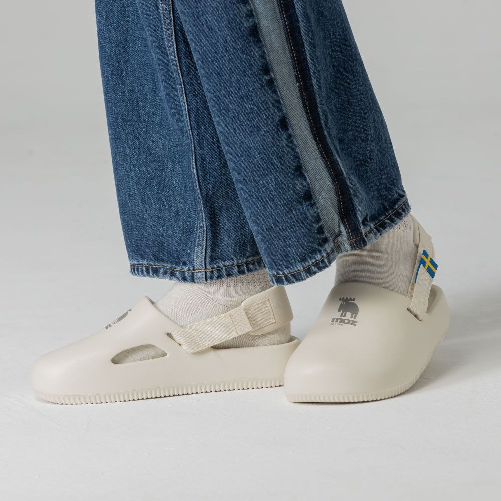 moz 瑞典駝鹿 巧巴達 eva 2way 穆勒涼拖鞋(燕麥白) - PChome 24h購物