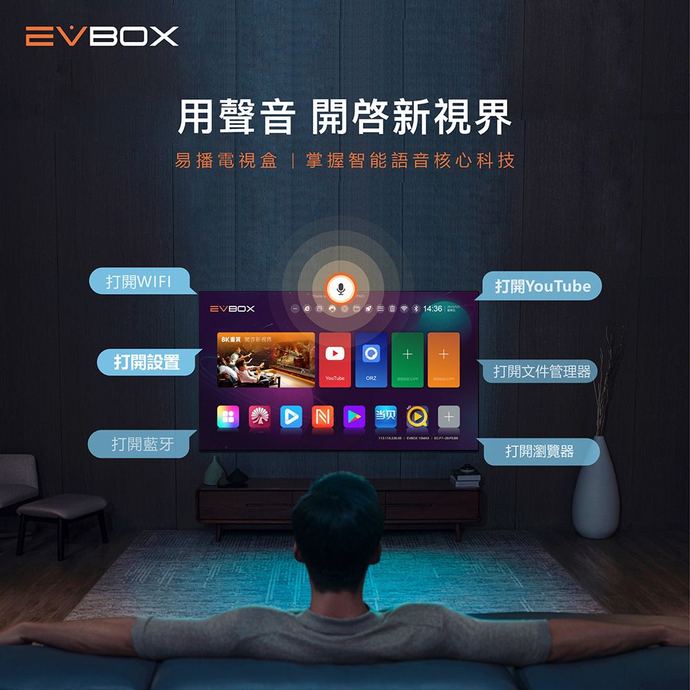 EVBOX 易播 10MAX 8核+64G 語音聲控電視盒 Android TV 4K旗艦機皇 多媒體 數位網路 機頂盒 安卓機上盒 - PChome 24h購物