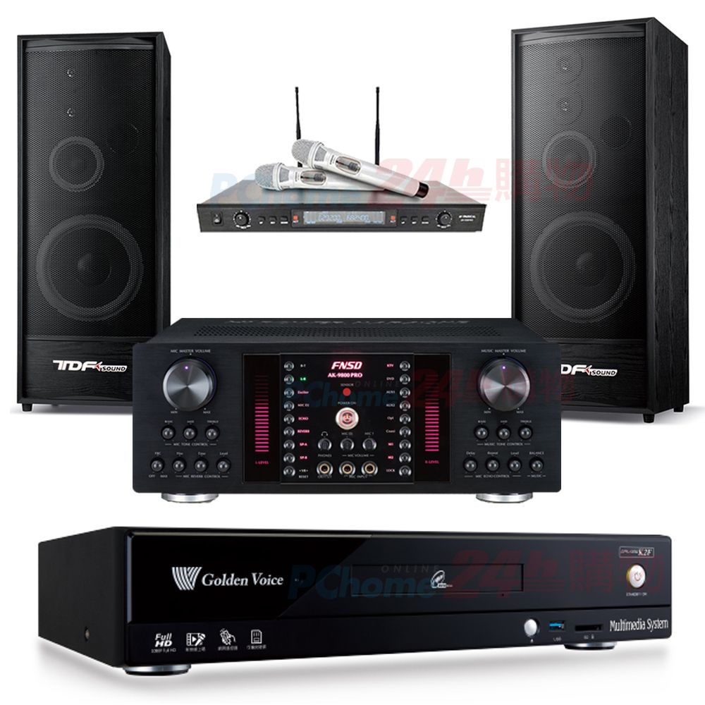 金嗓 CPX-900 K2F伴唱機 4TB+AK-9800PRO擴大機+SR-928PRO無線麥克風+TDF K-124喇叭 - PChome 24h購物