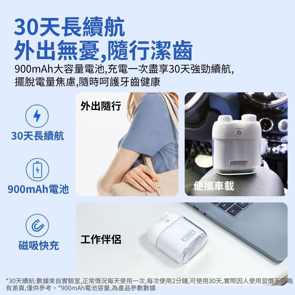 小米有品 DOCO LAB 口袋便攜mini沖牙器(迷你沖牙器 mini 電動沖牙器 牙套沖牙機 刷牙機 沖齒機 隨身沖牙器) - PChome 24h購物