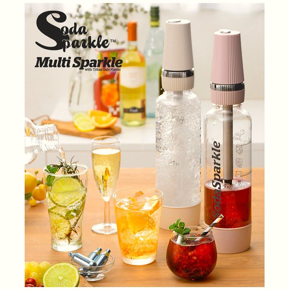 SodaSparkle 隨身氣泡水機+24入鋼瓶(零熱量氣泡茶自製健康果汁飲料方便攜帶) - PChome 24h購物