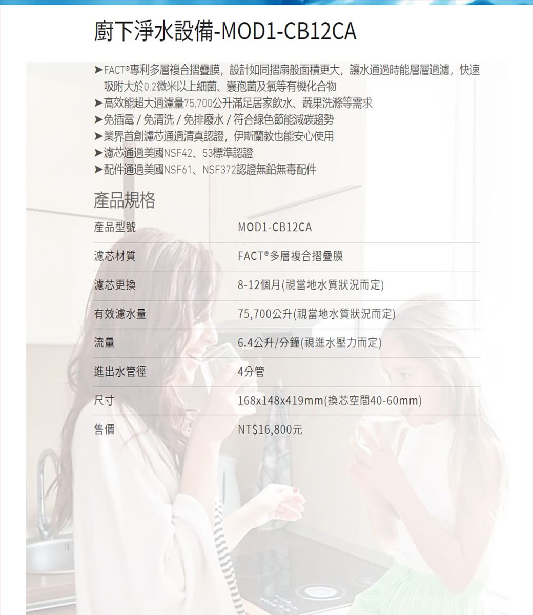 【Norit 諾得】廚下淨水設備(MOD1-CB12CA) - PChome 24h購物