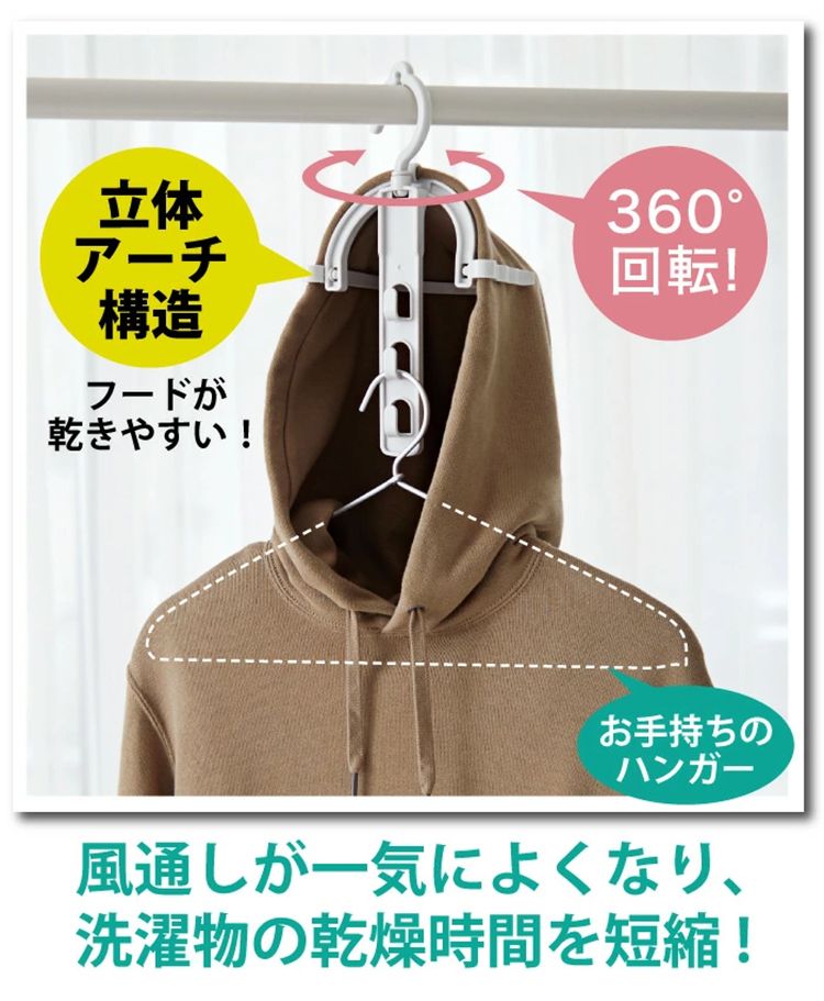 COGIT 日本毛帽T連帽外套通風快乾立體曬衣架360度旋轉晾衣架908286(3段掛洞;與吊衣桿掛衣架搭配用)夾衣架掛勾 - PChome 24h購物