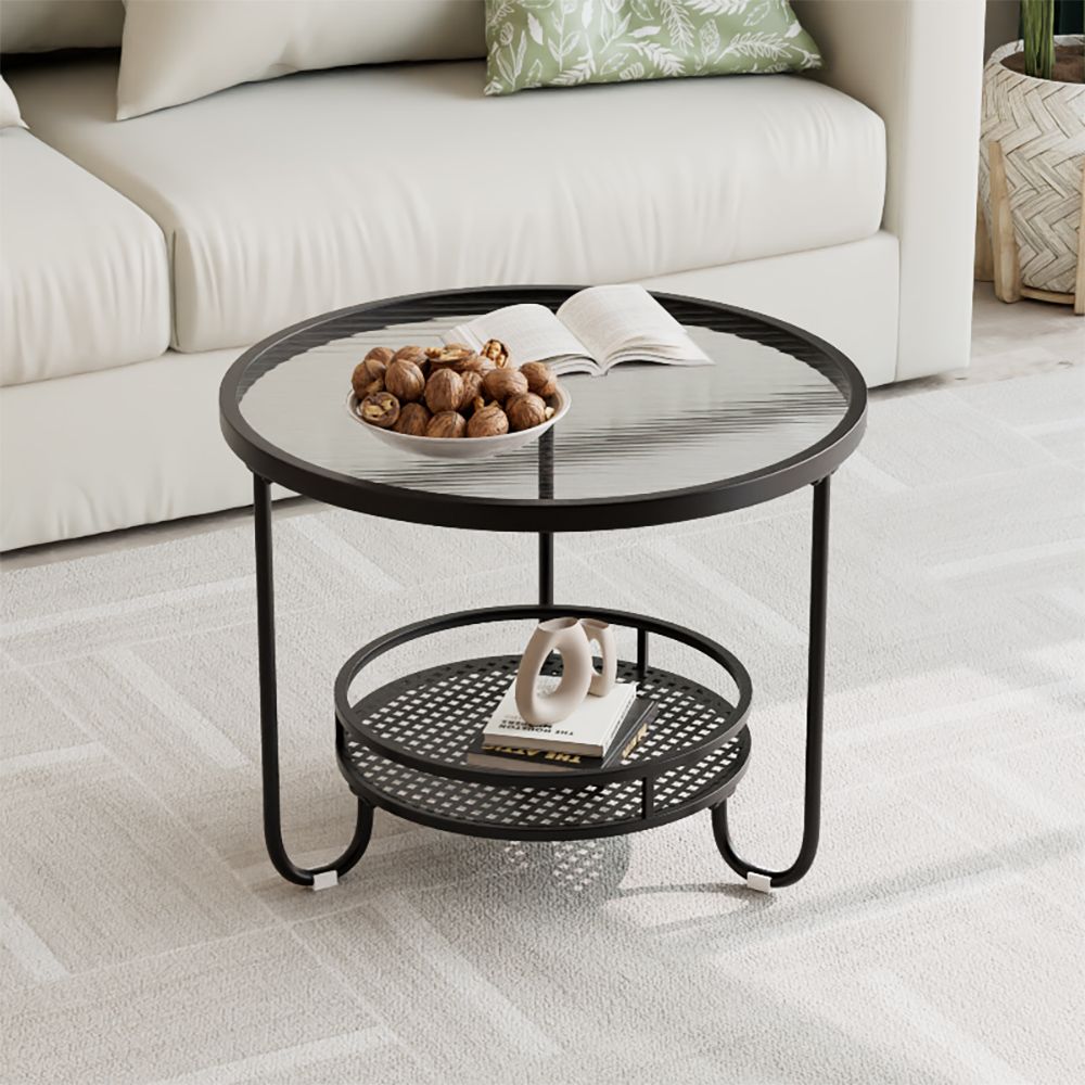 優品星球 奶油風玻璃咖啡桌茶几 60圓 S286 - PChome 24h購物