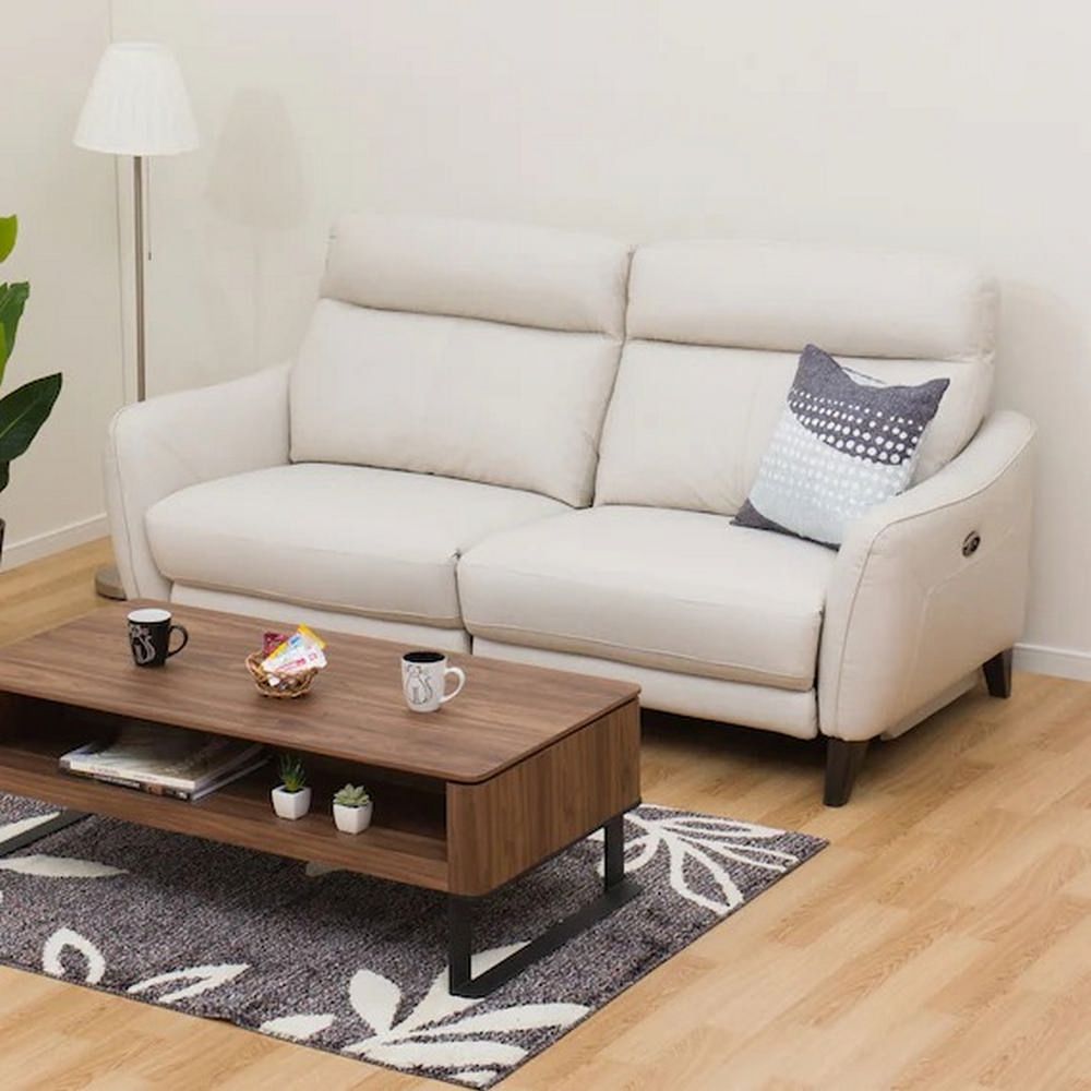 NITORI 宜得利家居 半皮3人用電動可躺式沙發 ANHELO NV LGY - PChome 24h購物