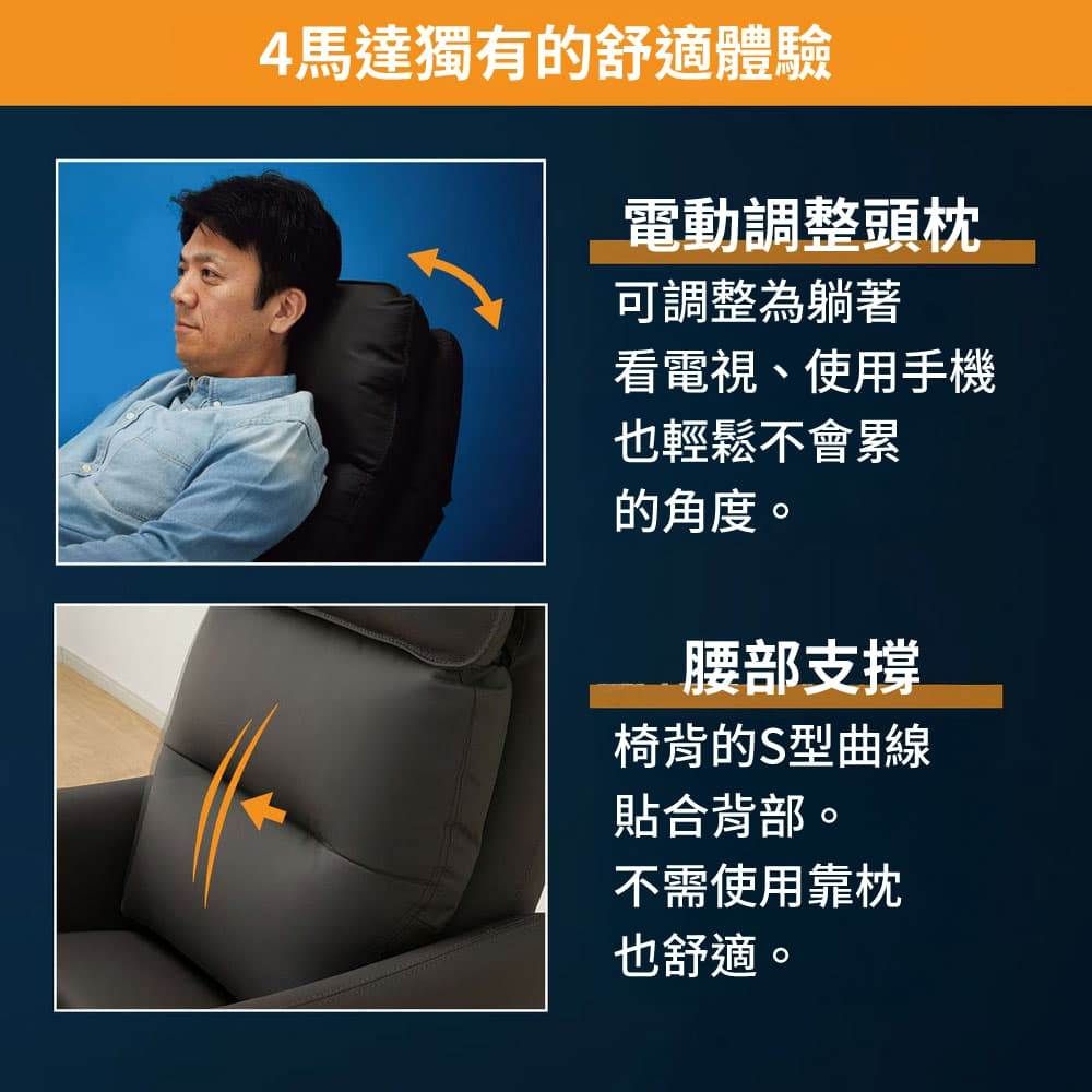 NITORI 宜得利家居 半皮1人用電動沙發 附專用側邊桌 個人椅 4馬達 LE01-2 DBR/MBR - PChome 24h購物