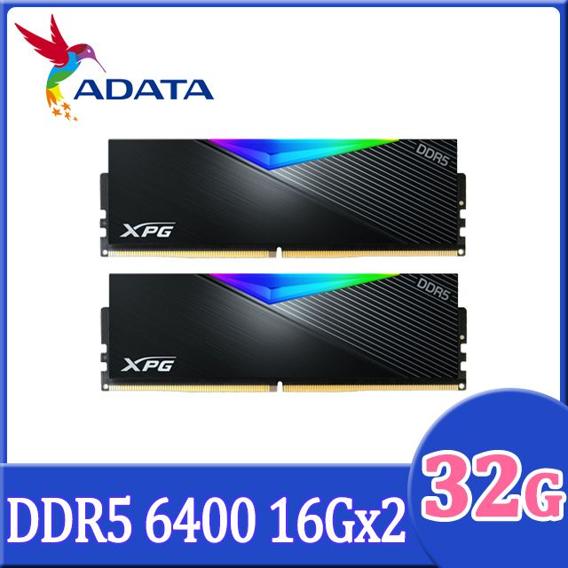 ADATA 威剛 XPG Lancer DDR5 6400 32GB(16Gx2) RGB 桌上型超頻記憶體(黑色) (AX5U6400C3216G-DCLARBK) - PChome 24h購物