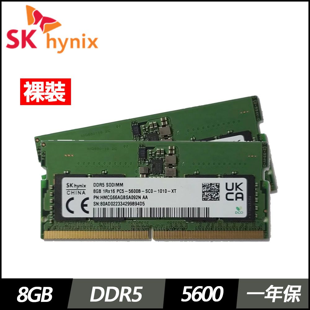 SK hynix 海力士 8G DDR5-5600(兩條裸裝) - PChome 24h購物
