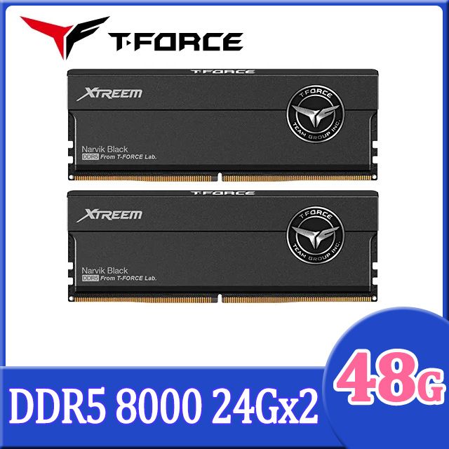 Team 十銓 T-FORCE XTREEM DDR5-8000 48GB(24Gx2) CL38桌上型超頻記憶體 - PChome 24h購物
