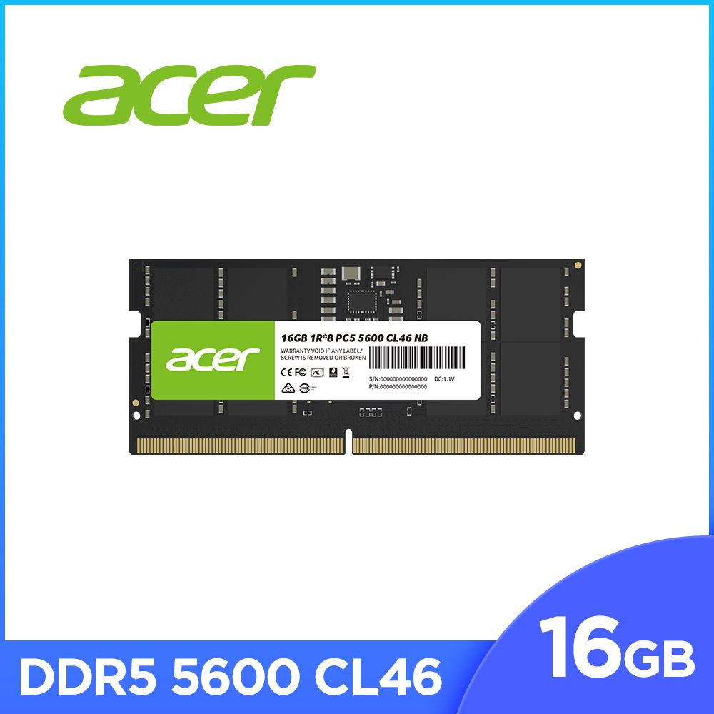 ACER 宏碁 SD200 DDR5 5600 16GB 筆電記憶體 - PChome 24h購物