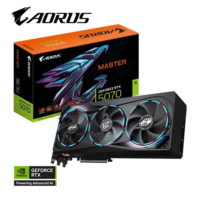 GIGABYTE 技嘉 AORUS GeForce RTX 5070 MASTER 12G 顯示卡 - PChome 24h購物