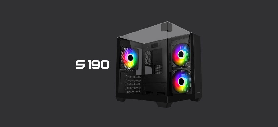 FSP 全漢 【全漢FSP】S190 (黑/白) 無敵海景+天窗機殼 (M-ATX/分艙/內附ARGB風扇3個/4070顯卡) - PChome 24h購物