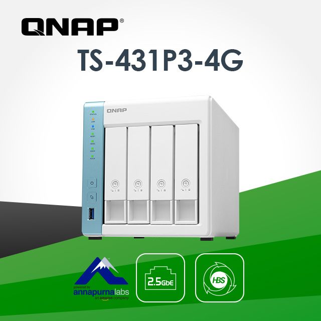 TOSHIBA 東芝 [ N300 NAS碟 12TB*2] QNAP TS-431P3-4G 4Bay NAS - PChome 24h購物