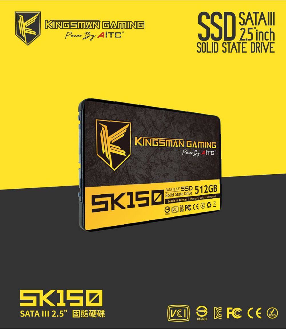 AITC 艾格 KINGSMAN SK150 512GB 2.5吋 SATA SSD 固態硬碟 - PChome 24h購物