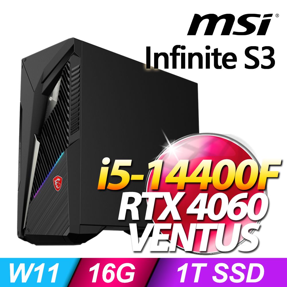 MSI 微星 Infinite S3系列 - i5處理器 /16G記憶體 / 1TB SSD / RTX4060顯卡 / Win11電競機(14NUC5-1653TW) - PChome 24h購物