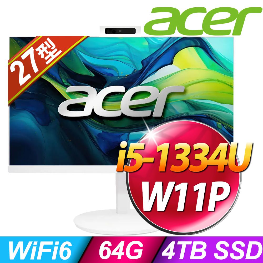 ACER 宏碁 Aspire C27-1E13U系列 - i5 處理器 / 64G記憶體 / 4TB SSD / W11P專業版電腦 - PChome 24h購物