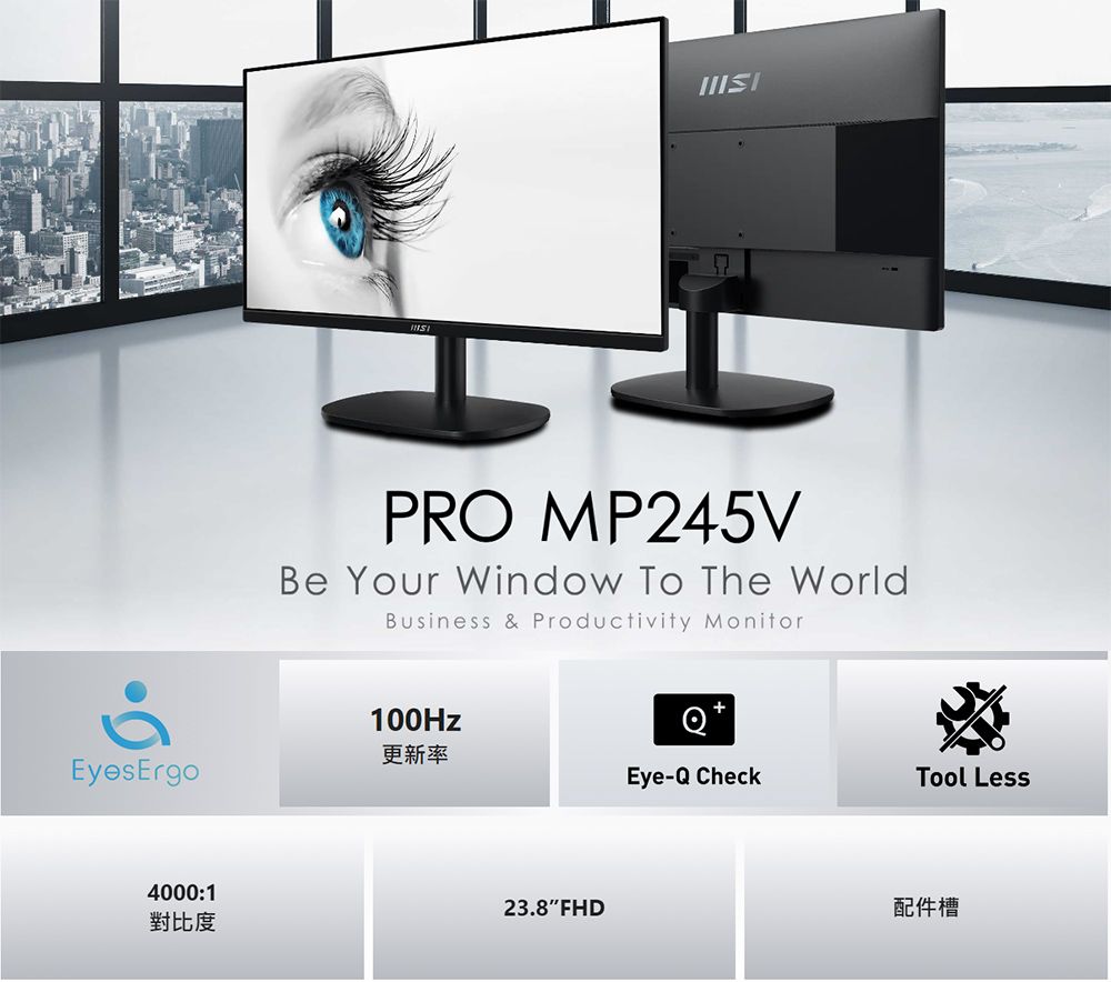 MSI 微星 PRO MP245V 螢幕(24型/FHD/HDMI/100Hz/VA) - PChome 24h購物