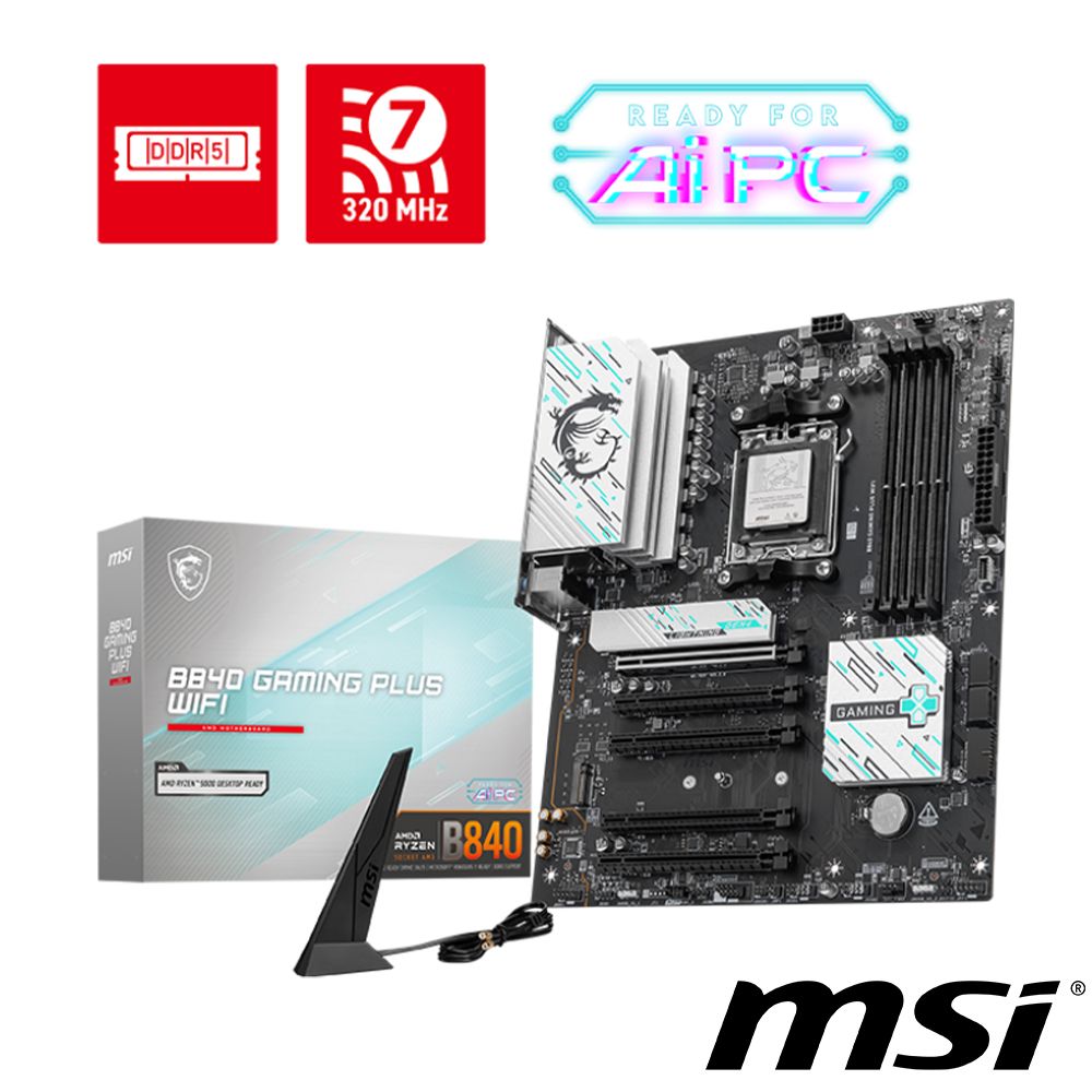 MSI 微星 B840 GAMING PLUS WIFI 主機板 - PChome 24h購物