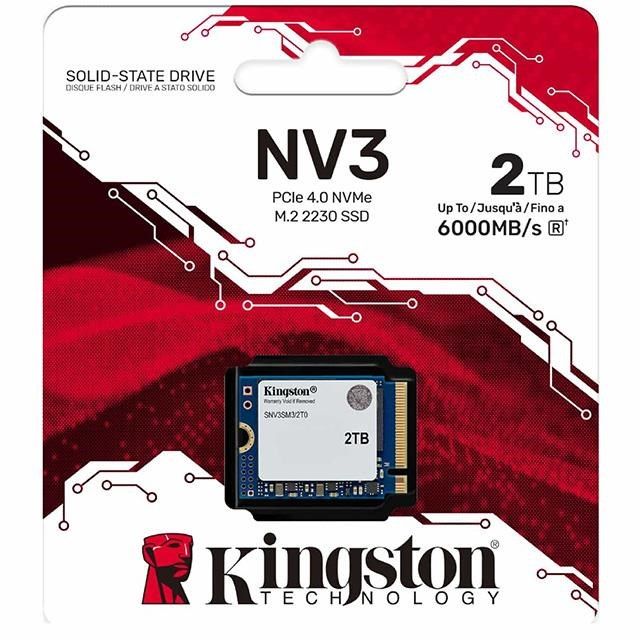 Kingston 金士頓 NV3 2TB 2T (2230) PCIe 4.0 NVMe SNV3SM3/2T0 SSD - PChome 24h購物