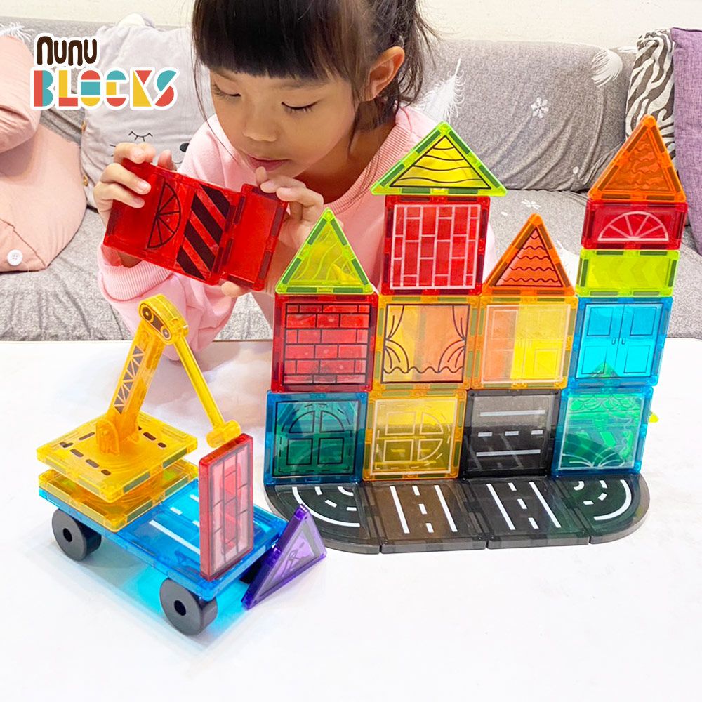 【nunuBLOCKS】兒童益智彩色磁力積木片- 42P 工程建築款 - PChome 24h購物