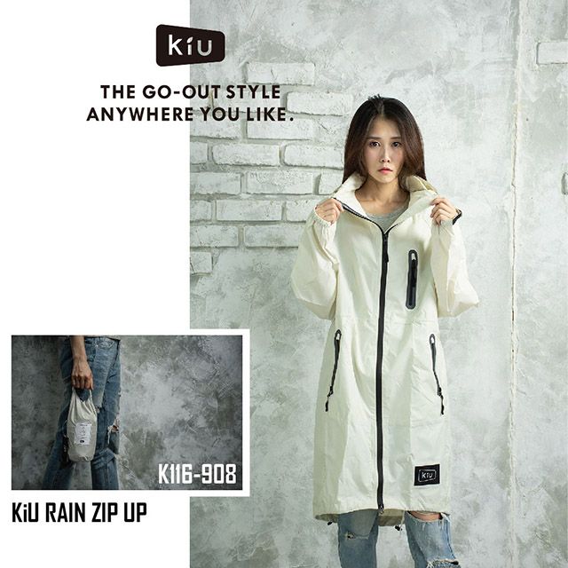KiU RAIN ZIP UP系列 K116-908 日本雨衣 日本風衣雨衣 斗篷雨衣(OF 白色) - PChome 24h購物