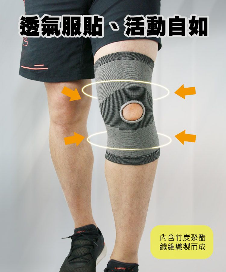 Yenzch 源之氣 竹炭開洞型運動護膝(2入) RM-10136《送冰涼速乾運動巾》-台灣製 - PChome 24h購物