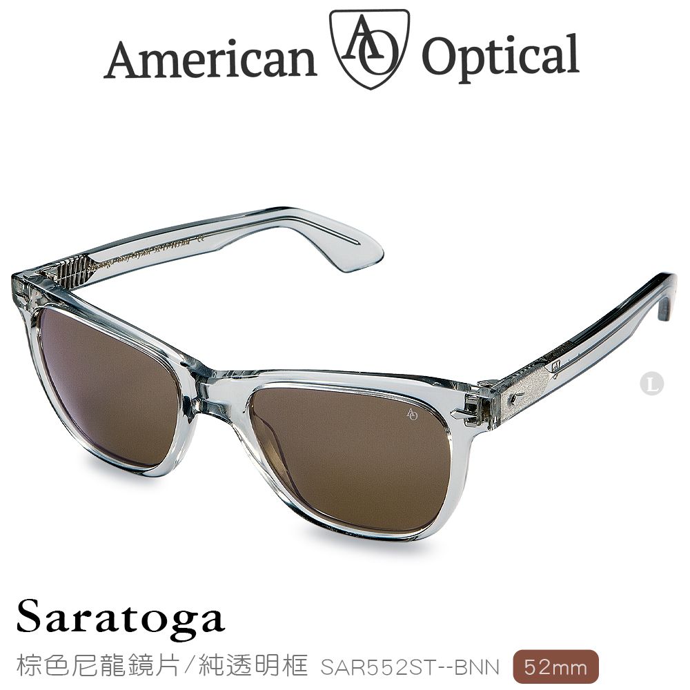 AO 【福利品】 Eyewear Saratoga系列太陽眼鏡 (棕色尼龍鏡片/純透明鏡框52mm) SAR552ST--BNN - PChome 24h購物