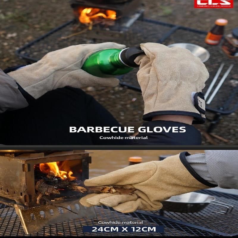 CLS 韓國CLS 【南紡購物中心】 牛皮隔熱手套 防火防燙手套 耐高溫隔熱牛皮手套 露營手套 加厚耐高溫 戶外 燒烤 - PChome 24h購物