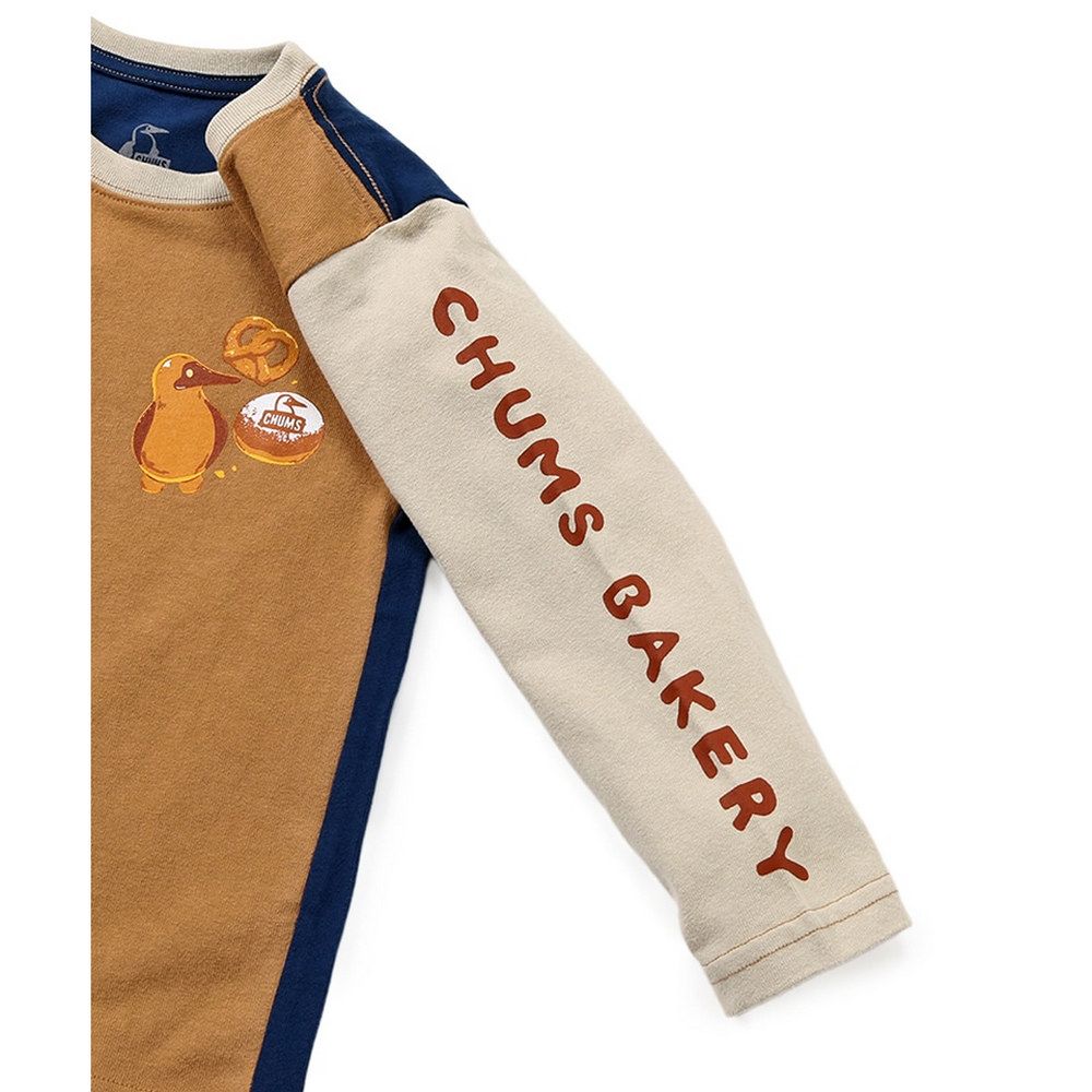 CHUMS Kids CHUMS BAKERY Brushed L/S T-Shirt 長袖上衣 中大童 棕/米色 撞色-CH211290C081 - PChome 24h購物