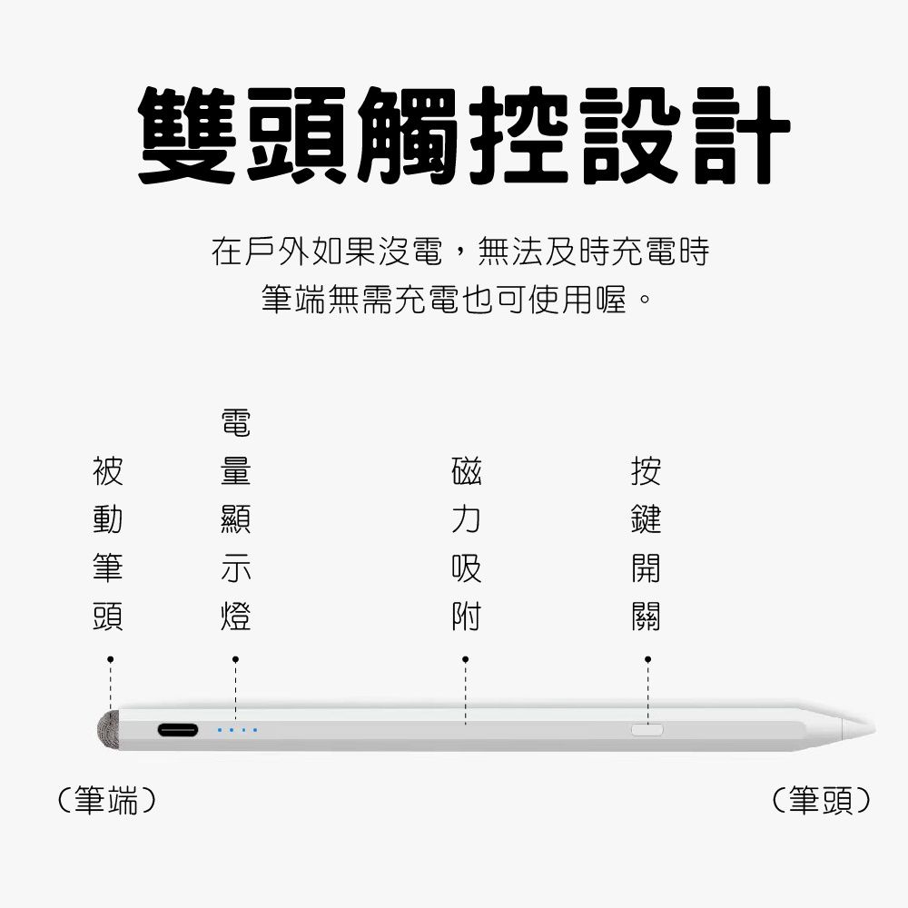 CITY BOSS 723B 雙頭磁吸電容筆 磁力吸附 手機/平板通用觸控筆 - PChome 24h購物