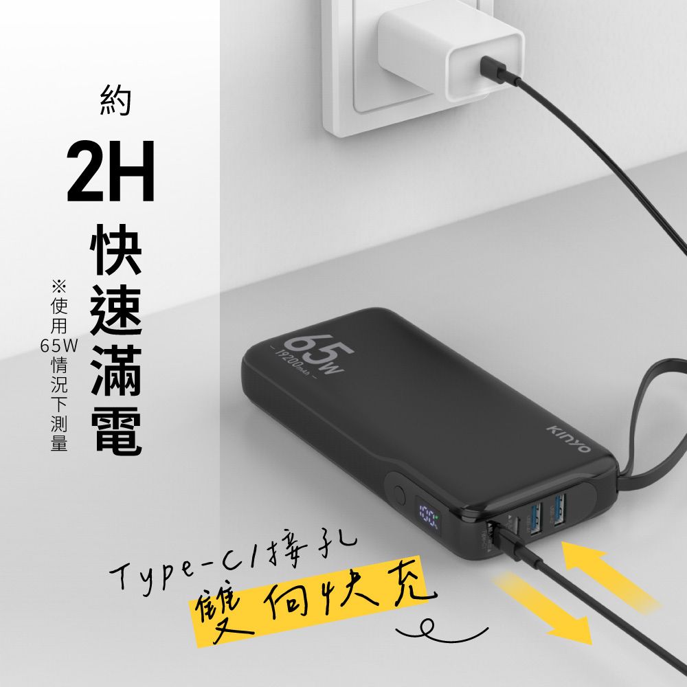 KINYO 65W_PD大容量商務極速充19200mAh(KPB-2802) - PChome 24h購物